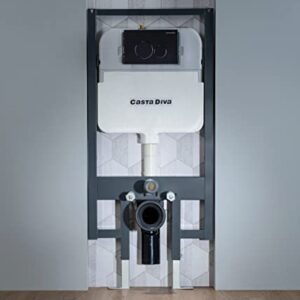 Casta Diva In-Wall Toilet Combo Set Incl. Wall Hung Toilet Bowl & Seat, Wall Tank and Carrier System, For 2x4 / 2x6 Studs