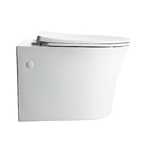 Casta Diva In-Wall Toilet Combo Set Incl. Wall Hung Toilet Bowl & Seat, Wall Tank and Carrier System, For 2x4 / 2x6 Studs