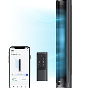 Dreo Smart Tower Fans that Blow Cold Air, 90° Oscillating Fans for Indoors, 26ft/s Velocity Quiet Floor Fan & Tower Fan with Remote, Smart Oscillating Quiet Fans for Bedroom, Bladeless