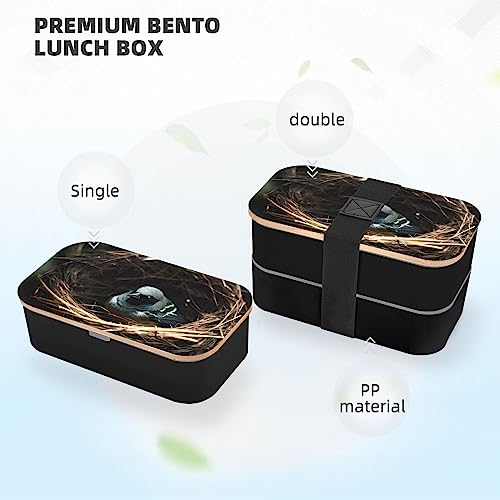 Little Bird Nest Adult Lunch Box, Bento Box, With Cutlery Set Of 3, 2 Compartments, Rectangular, Lunch Box For Adults