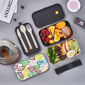 Leaf Lines Adult Lunch Box, Bento Box, With Cutlery Set Of 3, 2 Compartments, Rectangular, Lunch Box For Adults