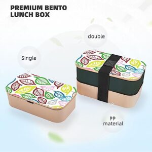 Leaf Lines Adult Lunch Box, Bento Box, With Cutlery Set Of 3, 2 Compartments, Rectangular, Lunch Box For Adults