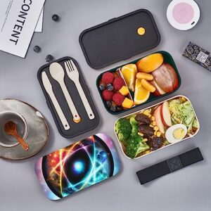 Wonderful Universe Adult Lunch Box, Bento Box, With Cutlery Set Of 3, 2 Compartments, Rectangular, Lunch Box For Adults