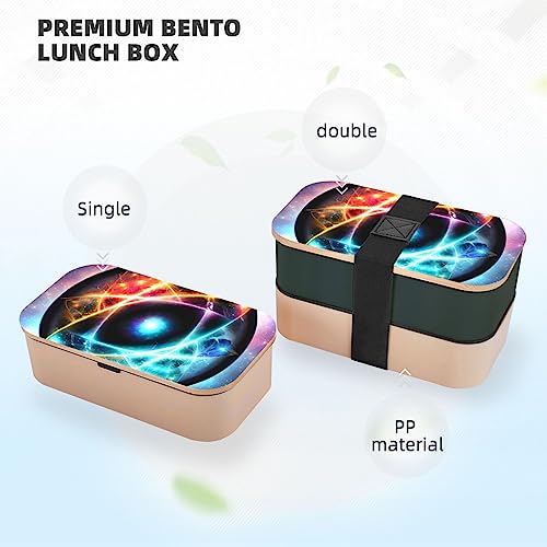 Wonderful Universe Adult Lunch Box, Bento Box, With Cutlery Set Of 3, 2 Compartments, Rectangular, Lunch Box For Adults