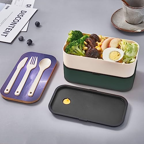 Lightning Storm Adult Lunch Box, Bento Box, With Cutlery Set Of 3, 2 Compartments, Rectangular, Lunch Box For Adults