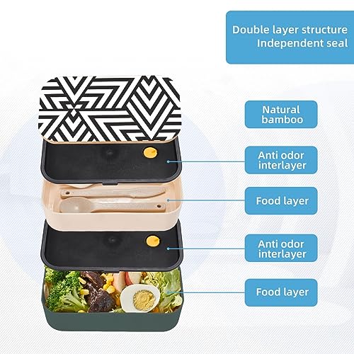 Printidea Adult Lunch Box, Bento Box, With Cutlery Set Of 3, 2 Compartments, Rectangular, Lunch Box For Adults