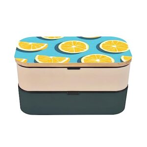 Lemon Wedges Adult Lunch Box, Bento Box, With Cutlery Set Of 3, 2 Compartments, Rectangular, Lunch Box For Adults