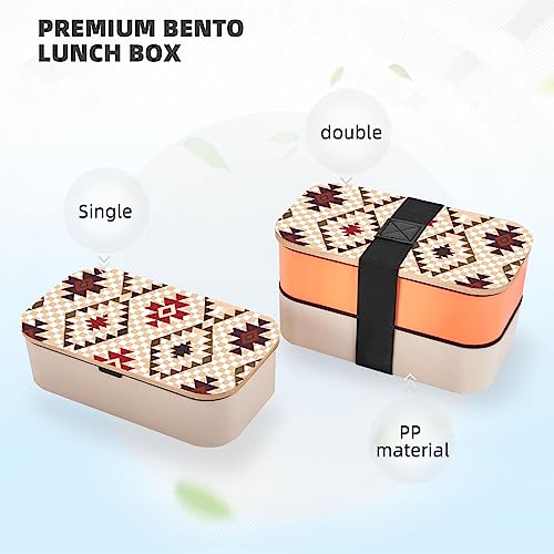 Geometric Vector Adult Lunch Box, Bento Box, With Cutlery Set Of 3, 2 Compartments, Rectangular, Lunch Box For Adults