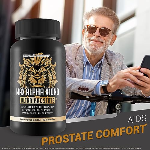 Max Alpha X10ND Ultra Prostate - T Prostate Support for Men - Promote Energy & Endurance - Blood Flow Support for Prostate Health with Vitamin D, Ginseng, Green Tea, & Zinc - Immune Support Benefits