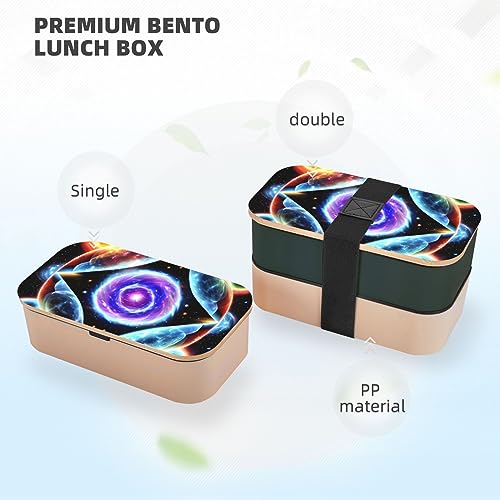 Cosmic Stars Adult Lunch Box, Bento Box, With Cutlery Set Of 3, 2 Compartments, Rectangular, Lunch Box For Adults