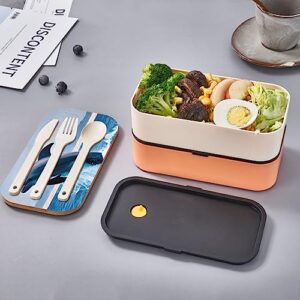 Jumping Up Dolphins Adult Lunch Box, Bento Box, With Cutlery Set Of 3, 2 Compartments, Rectangular, Lunch Box For Adults