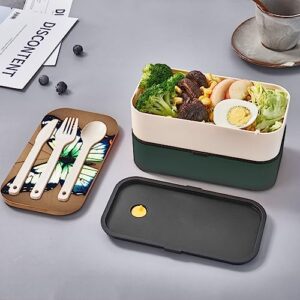 Cute Little Butterfly Adult Lunch Box, Bento Box, With Cutlery Set Of 3, 2 Compartments, Rectangular, Lunch Box For Adults