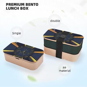 Multidimensional Space Adult Lunch Box, Bento Box, With Cutlery Set Of 3, 2 Compartments, Rectangular, Lunch Box For Adults