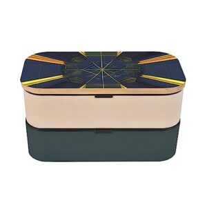 Multidimensional Space Adult Lunch Box, Bento Box, With Cutlery Set Of 3, 2 Compartments, Rectangular, Lunch Box For Adults