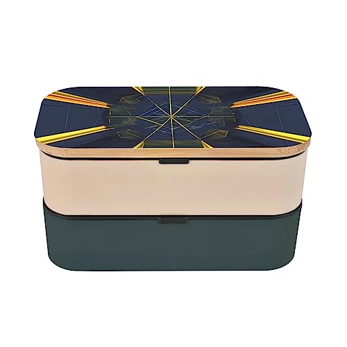 Multidimensional Space Adult Lunch Box, Bento Box, With Cutlery Set Of 3, 2 Compartments, Rectangular, Lunch Box For Adults