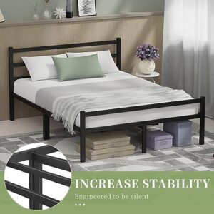 Musen Queen Bed Frame with Headboard-Durable Metal Bed Frame, Noise Free Platform Bed with Storage, Anti-Slip Queen Size Bed Frame, Queen Bed Frame Easy Assembly, No Box Spring Needed