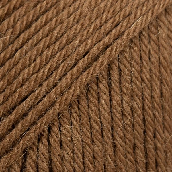 65% Wool and 35% Alpaca Yarn for Knitting and Crocheting, 3 or Light, Worsted, DK Weight, Drops Lima, 1.8 oz 109 Yards per Ball (9026 Chestnut)