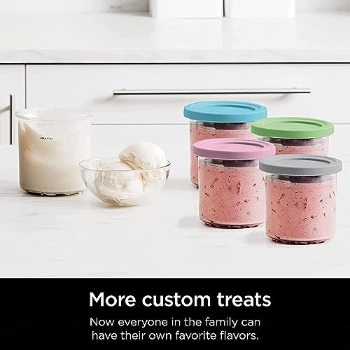 EVANEM 2/4/6PCS Creami Deluxe Pints, for Ninja Creami Deluxe Containers,16 OZ Creami Pint Airtight and Leaf-Proof Compatible with NC299AMZ,NC300s Series Ice Cream Makers,Blue-2PCS