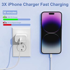 3 Pack iPhone 14 13 Fast Charger [Apple MFi Certified], 20W PD USB C Wall Charger Adapter with 6FT Type C to Lightning Cable Compatible with iPhone 14/13/12/Pro/Pro Max/XS/X/SE and More