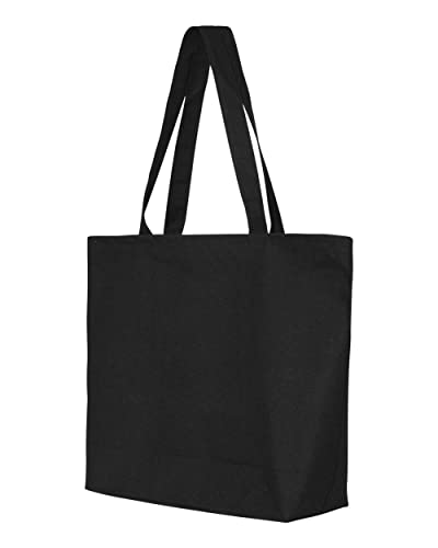 shop4ever Thinking of You Voodoo Doll Halloween Trick or Treat Heavy Canvas Tote with Zipper Reusable Shopping Bag Black ZIP 1