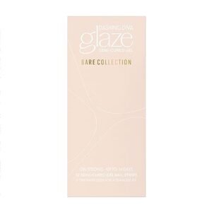 Dashing Diva Glaze Nail Strips - Blush Glaze | Works with Any LED Nail Lamp | Long Lasting, Chip Resistant, Semicured Gel Nail Strips | Contains 34 Salon Quality Nail Wraps, 2 Prep Pad, 1 Nail File