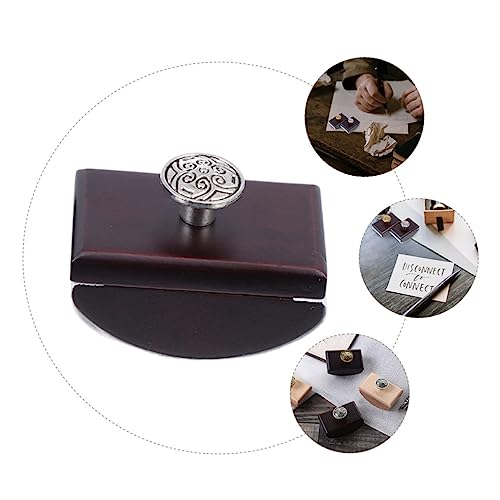 Tofficu Ink Absorber Leather Tooling Desktop Desk Embosser Stamp Wood Rocker Blotter Ink Blotter Paper Portable Desk Table Office Ink Quick-Drying Tools Ink Quick-Drying Stamp Wooden Pen