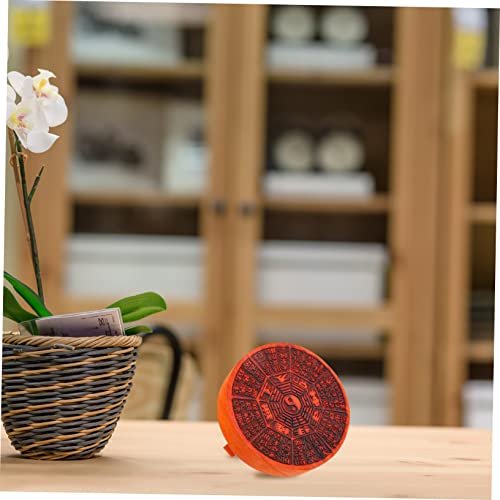 COHEALI Seal of Rebirth Curse Chinese Decorations Wooden Stamps Wooden Decor Traditional Stamps scrying Mirror Convex Mirror Chinese Bagua Stamp Wood Bagua Stamp Decor Wood Chinese Stamp