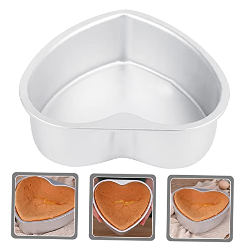 Abaodam 2pcs Bottom Casting Chiffon Oven Sliver Shaped Inches Pansmini Valentines Bread Day Inch Decor Tins Alloy Molding Cutter Pans Detachable for Bakeware and with Brownies