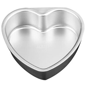 Abaodam 2pcs Bottom Casting Chiffon Oven Sliver Shaped Inches Pansmini Valentines Bread Day Inch Decor Tins Alloy Molding Cutter Pans Detachable for Bakeware and with Brownies