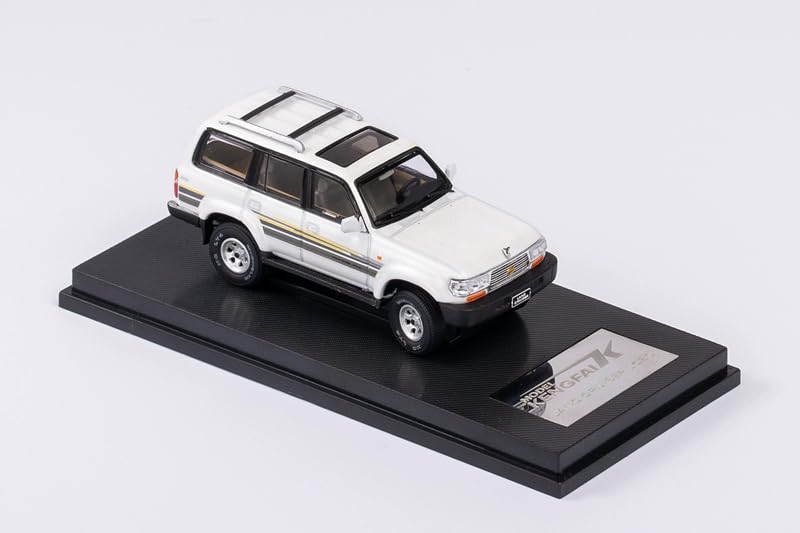 FloZ for KengFai for Toyota for Land Cruiser for LC80 Off-Road Vehicle Pearl White Regular 1:64 Truck Pre-Built Model