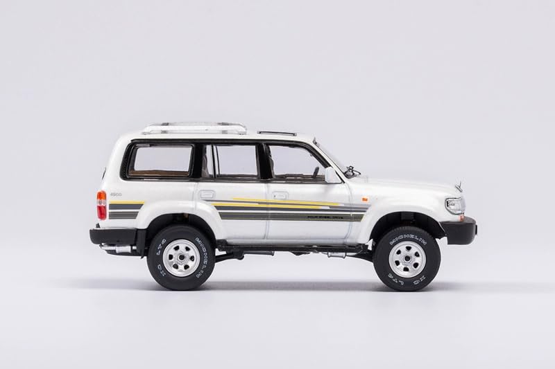 FloZ for KengFai for Toyota for Land Cruiser for LC80 Off-Road Vehicle Pearl White Regular 1:64 Truck Pre-Built Model