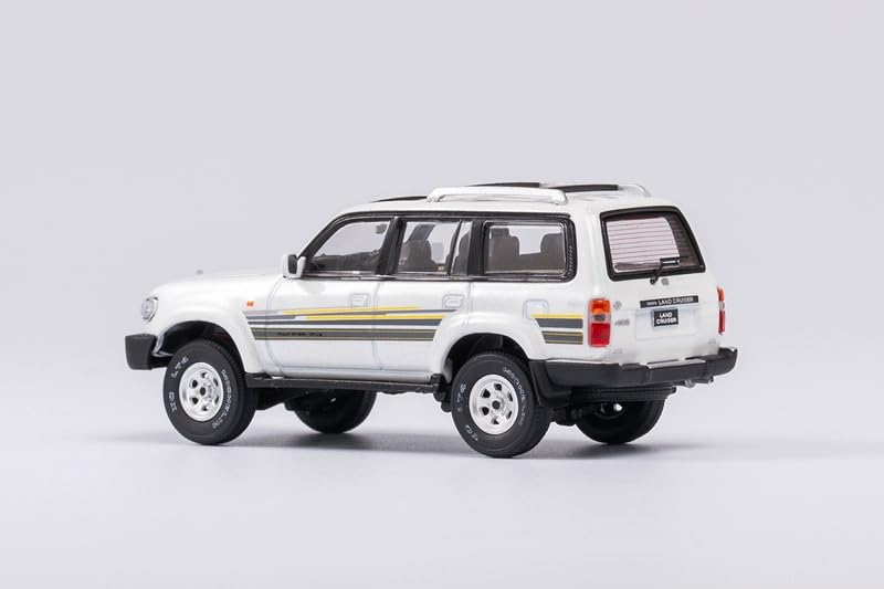 FloZ for KengFai for Toyota for Land Cruiser for LC80 Off-Road Vehicle Pearl White Regular 1:64 Truck Pre-Built Model