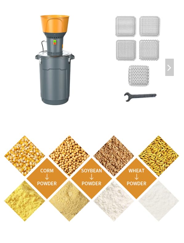 Electric Corn Grinder Grain Mill,1300W 110V Wheat Grinder,Feed Cereals Crusher Flour Mill Grinder 13.2Gallons (50L)