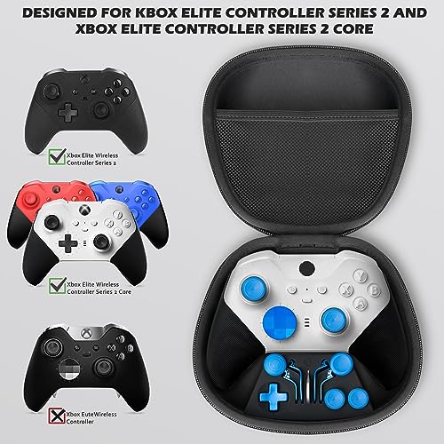 Sedicoca Complete Component Pack for Xbox Elite Wireless Controller Series 2 ,Includes 1 Carrying Case 1 Dock, 4 Paddles, 2 DPads,6 Thumbsticks,1Tool, for Xbox One Elite Series 2 Core Replacement Parts（blue ）