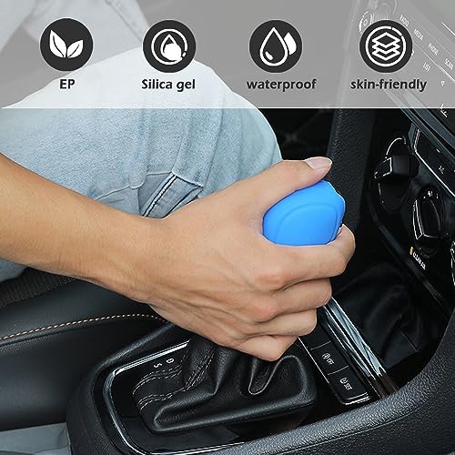 2PCS Silicone Car Gear Shift Cover,Anti-Slip Automatic Shift Knob Cover Effectively Protects Stick Shift Knob,Universal car interior accessories Gear Shifter Knobs Decoration (Rose Red)