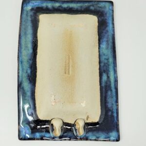 Colm De Ris Ceramic Rectangular Pottery Dish Dinner Plate Blue Kitchenware Housewarming Gift Birthday Present