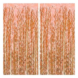 afbord 5pcs colorful tinsel foil fringe curtains wavy tinsel foil fringe curtains vibrant color sparkling hanging door curtains backdrop photography props rose gold