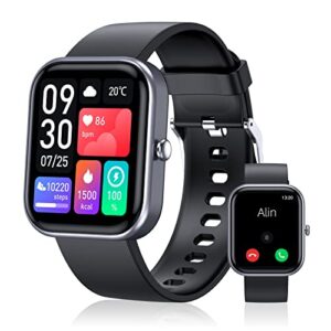 smart watch (answer/make call), 2-inch fitness tracker 100+ sports modes, smart watches for men women ip67 waterproof, smartwacth with step sleep calories monitoring pedometer for ios android phones