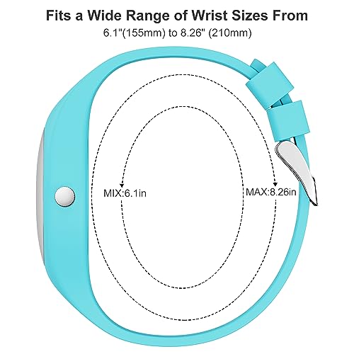 GOLDEN HOUR Waterproof Sports Analog Unisex Watches for Nurse Medical Professionals, Students - Military Time Glowing Easy to Read Dial, Jelly Silicone Strap in Light Blue