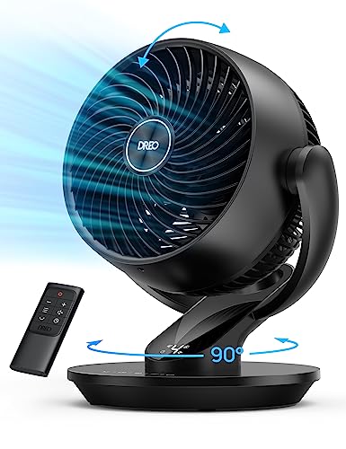 Dreo Smart Tower Fan WiFi Voice Control, Compatible with Alexa/Google & Table Fans for Home Bedroom, 9 Inch Quiet Oscillating Floor Fan with Remote, Air Circulator Fan