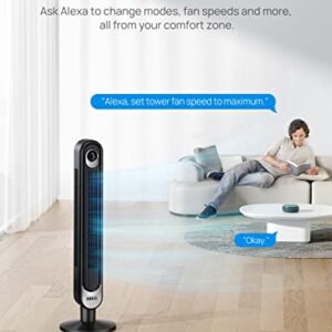 Dreo Smart Tower Fan WiFi Voice Control, Compatible with Alexa/Google & Table Fans for Home Bedroom, 9 Inch Quiet Oscillating Floor Fan with Remote, Air Circulator Fan