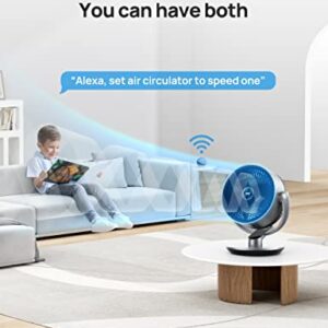 Dreo Smart Fans for Bedroom, 11 Inch, 25dB Quiet DC Room Fan with Remote, 120°+90° Oscillating Fan & Tower Fan 42 Inch Pilot Max, 2023 Upgraded Smart Fans for home