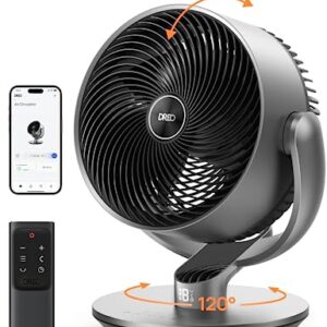 Dreo Smart Fans for Bedroom, 11 Inch, 25dB Quiet DC Room Fan with Remote, 120°+90° Oscillating Fan & Tower Fan 42 Inch Pilot Max, 2023 Upgraded Smart Fans for home