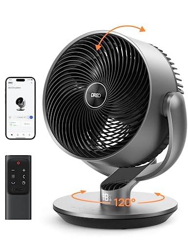 Dreo Smart Fans for Bedroom, 11 Inch, 25dB Quiet DC Room Fan with Remote, 120°+90° Oscillating Fan & Tower Fan 42 Inch Pilot Max, 2023 Upgraded Smart Fans for home