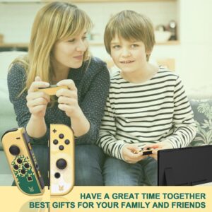 Go2fun Joypads Controller Compatible with Nintendo Switch,Replacement L/R Joypad Controllers with Dual Vibration,Support Wake-up/Motion Control,No NFC(Zelda Tears of The Kingdom Gorgeous Gold)