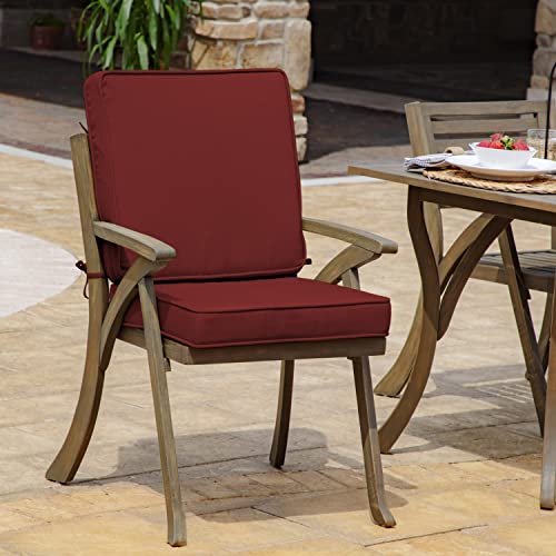 Arden Selections Modern Acrylic Outdoor Dining Chair Cushion 20 x 20, Classic Red