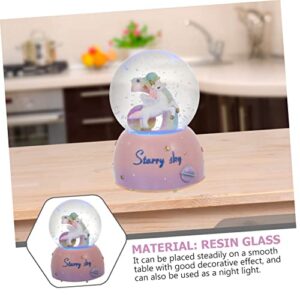 NOLITOY Animal Crystal Ball 3pcs Home Musical Girls Up Gift Day Music Cartoon Holiday Adornment Decoration Lamp New Valentines Light Birthday Tabletop Xcm Collectible Resin Water Year