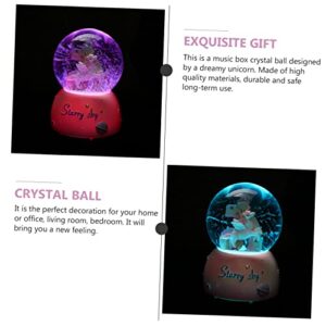 NOLITOY Animal Crystal Ball 3pcs Home Musical Girls Up Gift Day Music Cartoon Holiday Adornment Decoration Lamp New Valentines Light Birthday Tabletop Xcm Collectible Resin Water Year