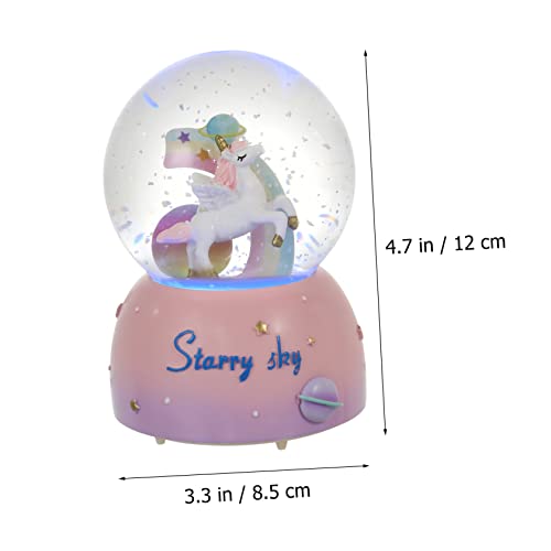 NOLITOY Animal Crystal Ball 3pcs Home Musical Girls Up Gift Day Music Cartoon Holiday Adornment Decoration Lamp New Valentines Light Birthday Tabletop Xcm Collectible Resin Water Year