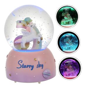 NOLITOY Animal Crystal Ball 3pcs Home Musical Girls Up Gift Day Music Cartoon Holiday Adornment Decoration Lamp New Valentines Light Birthday Tabletop Xcm Collectible Resin Water Year